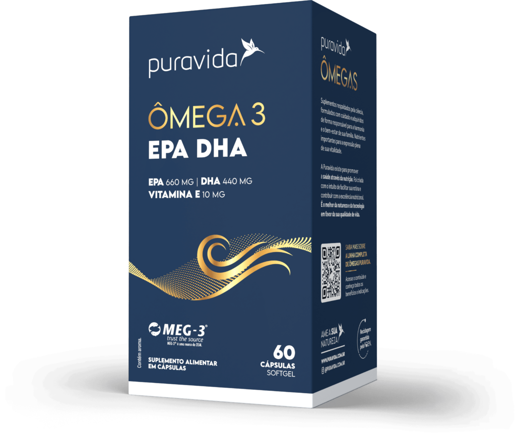 Ômega 3 EPA DHA (60 e 120 caps) - Puravida | Japa Suplementos - 11 Lojas em Curitiba e Delivery